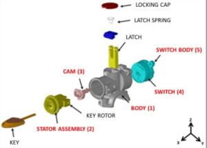 Ignition Lock Cylinder Diagram and Electronic Parts